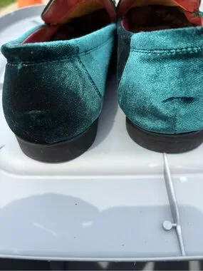 Shoes | Mens Green Velvet Bit Loafers With Gold Hardware | Poshmark